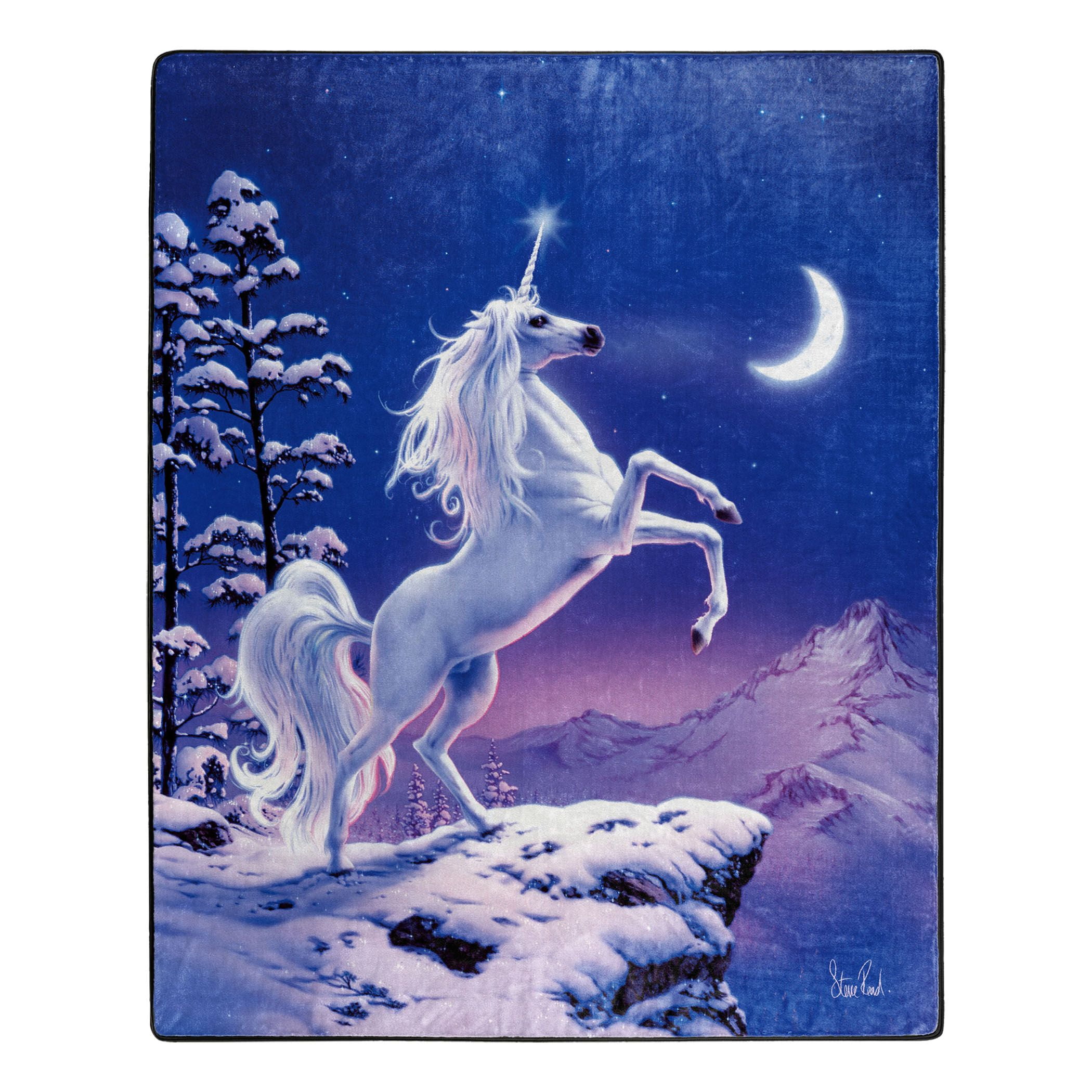 American Heritage Wilderness Throw 50x60 Snowy Mountain Unicorn Plush ...