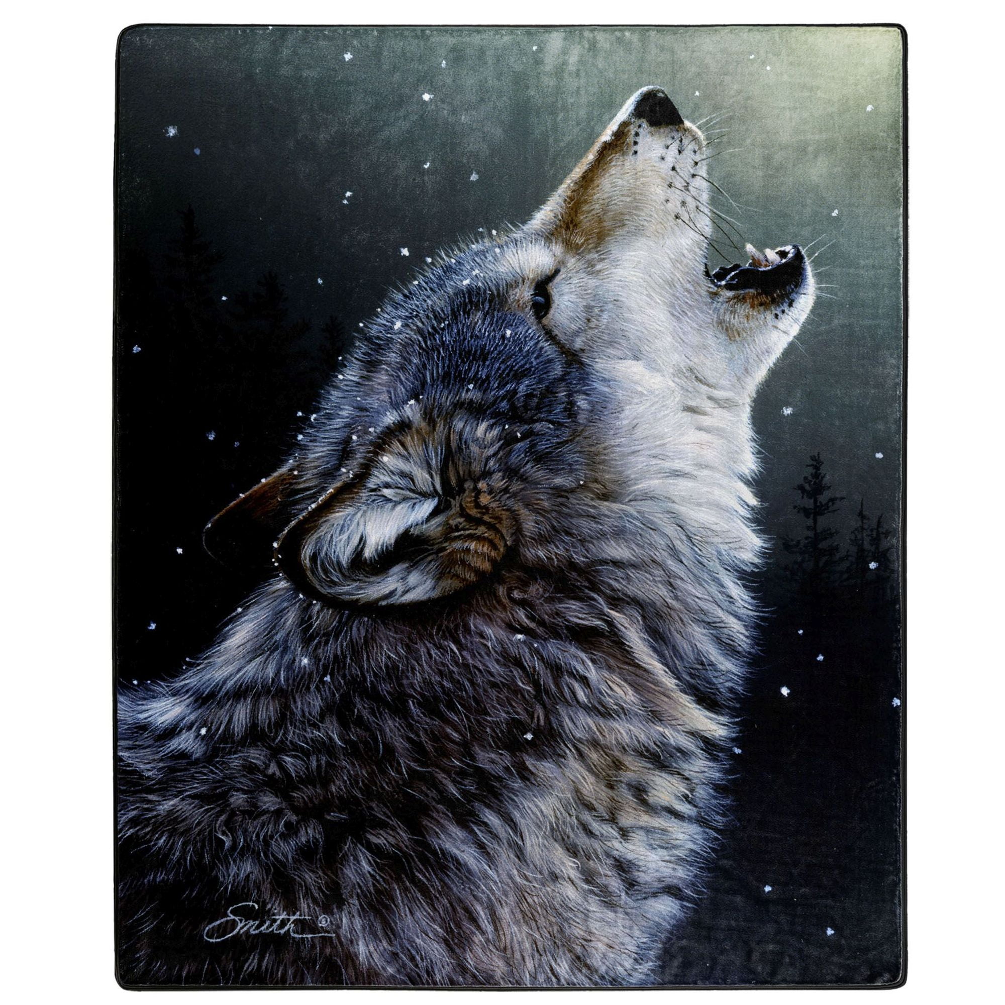 American Heritage Royal Plush Ascending Song Wolf Throw Blanket, 50" X ...