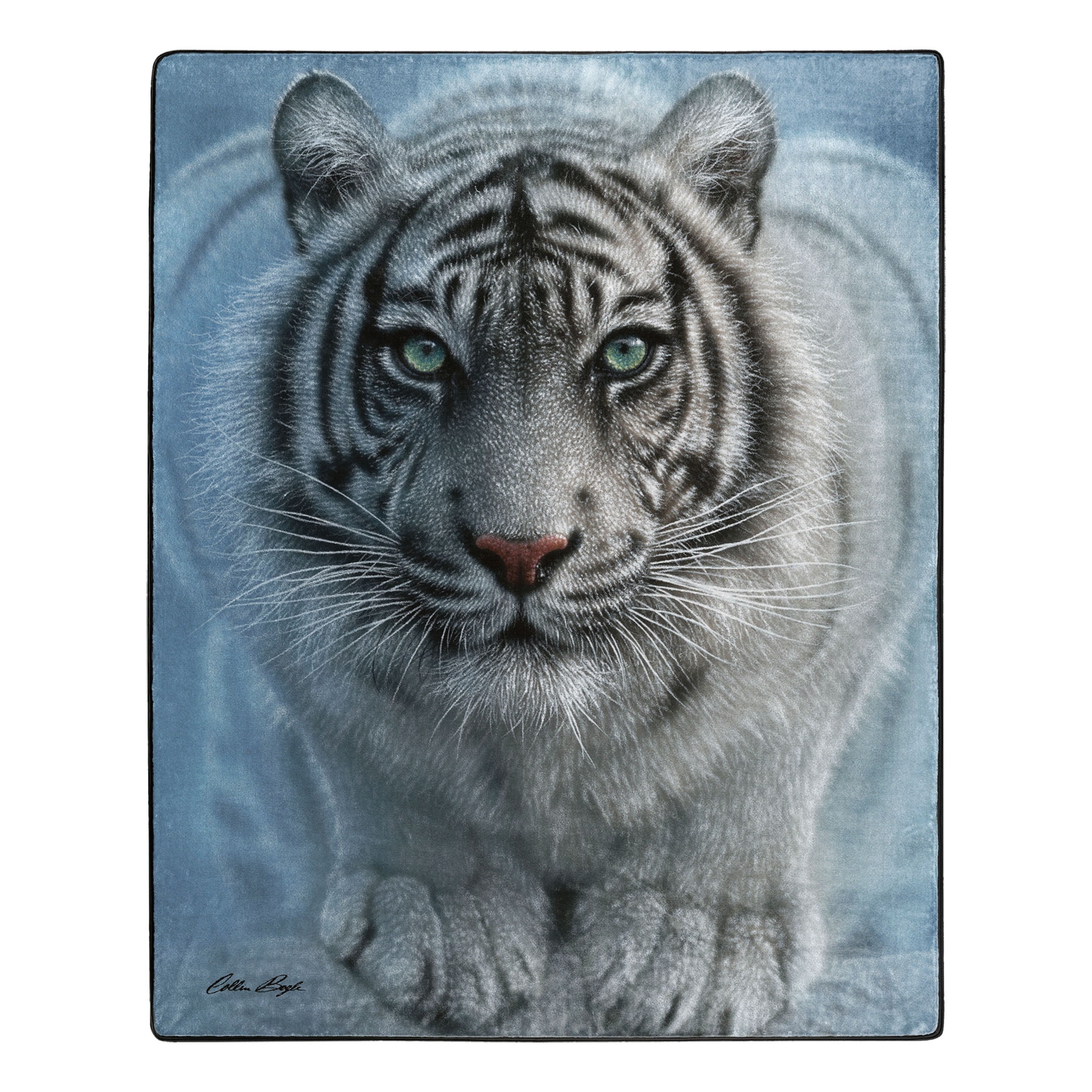 American Heritage Royal Plush White Tiger Throw Blanket, 50 in X 60 in ...