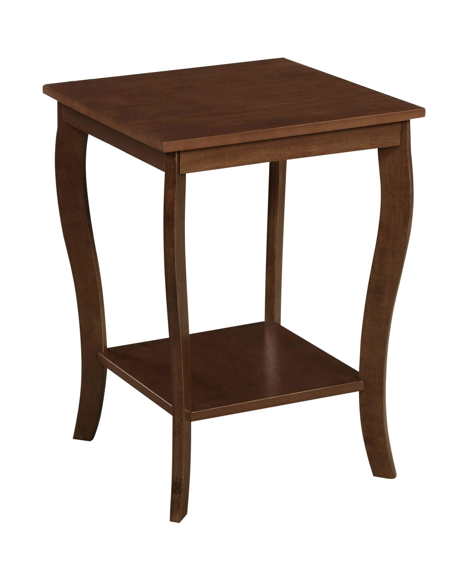 American Heritage Square End Table with Shelf, Espresso - Walmart.com