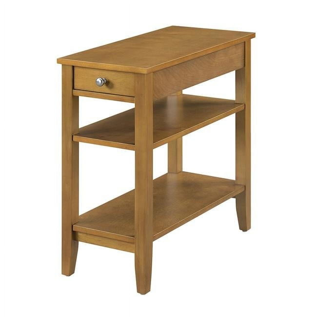 American Heritage Three Tier End Table With Drawer, Dark Walnut ...