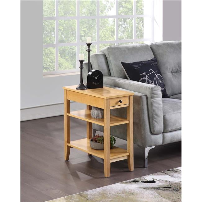 American Heritage Three Tier End Table with Drawer, Natural - Walmart.com