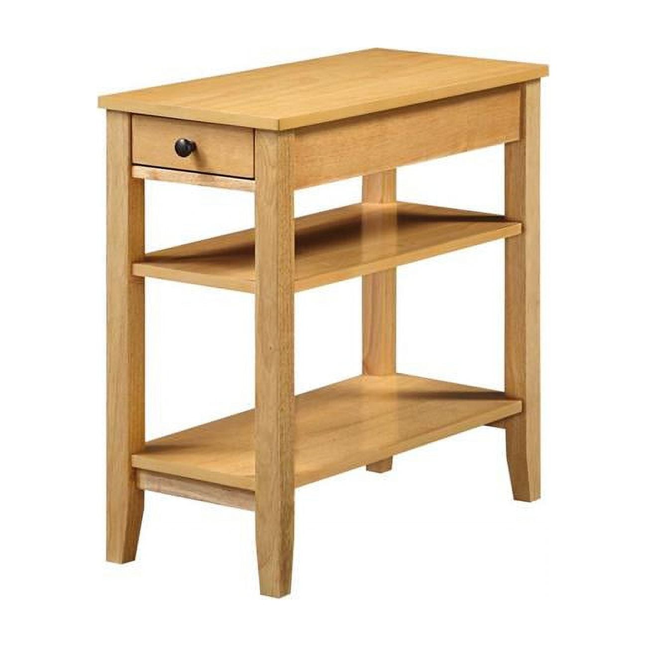 American Heritage Three Tier End Table with Drawer, Natural - Walmart.com