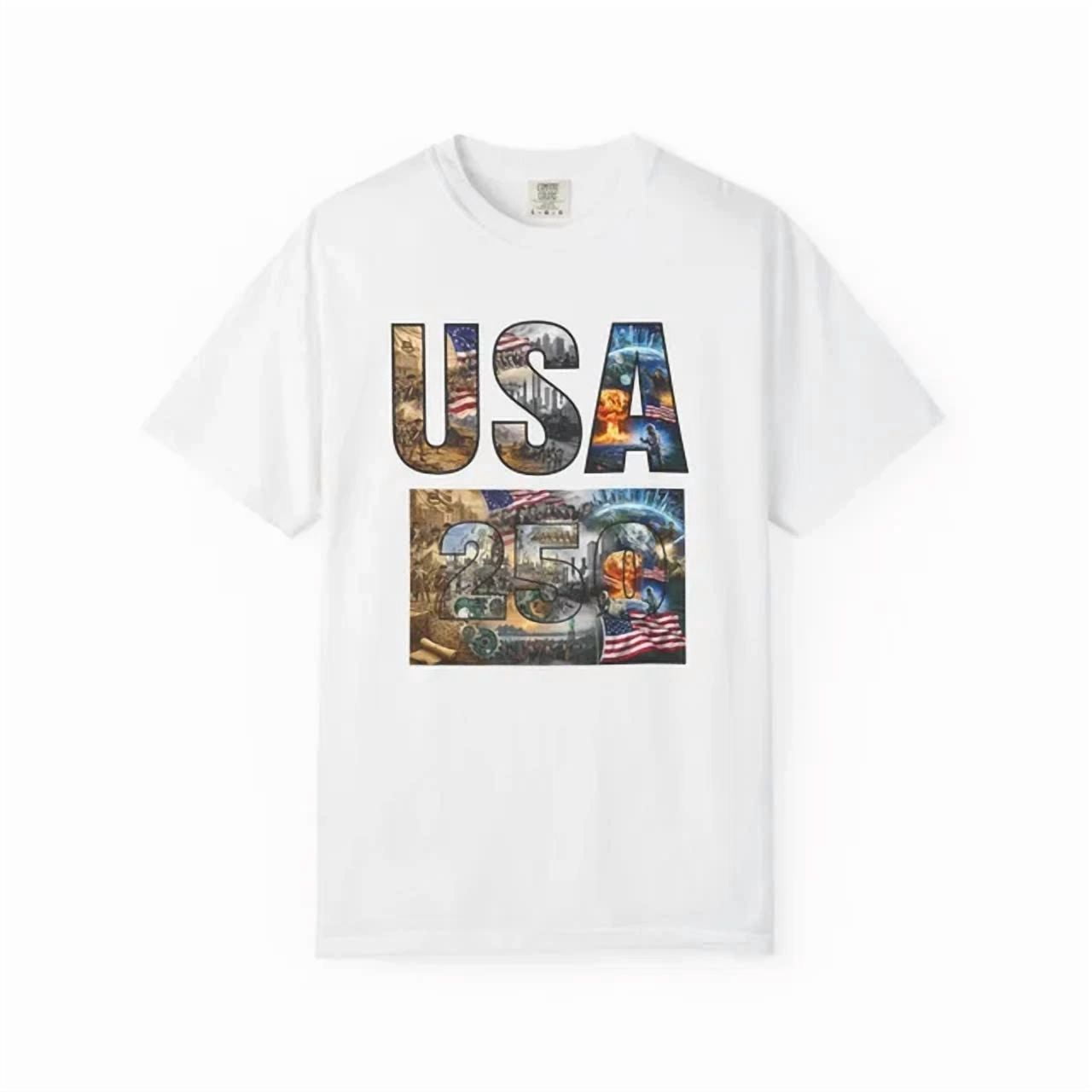 American History T-Shirt USA 250th Anniversary Vintage Graphic Tee ...