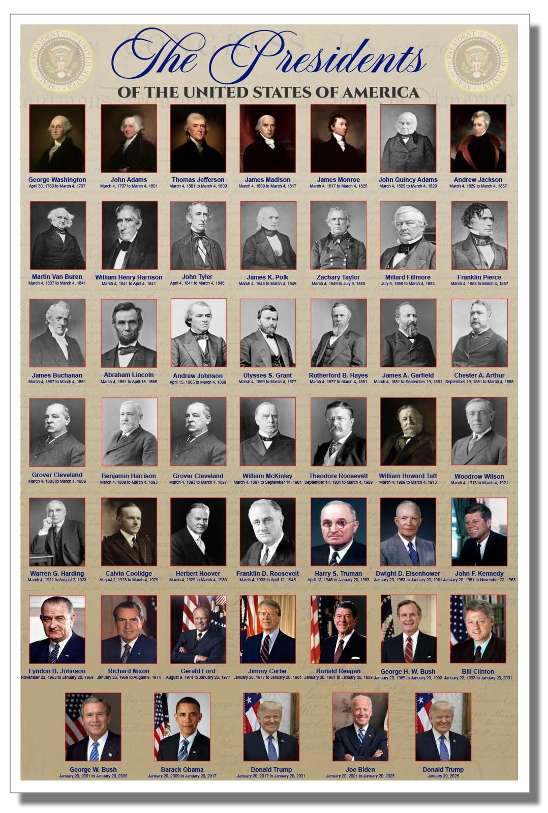 American History - The Presidents of the United States, NEW Classroom ...