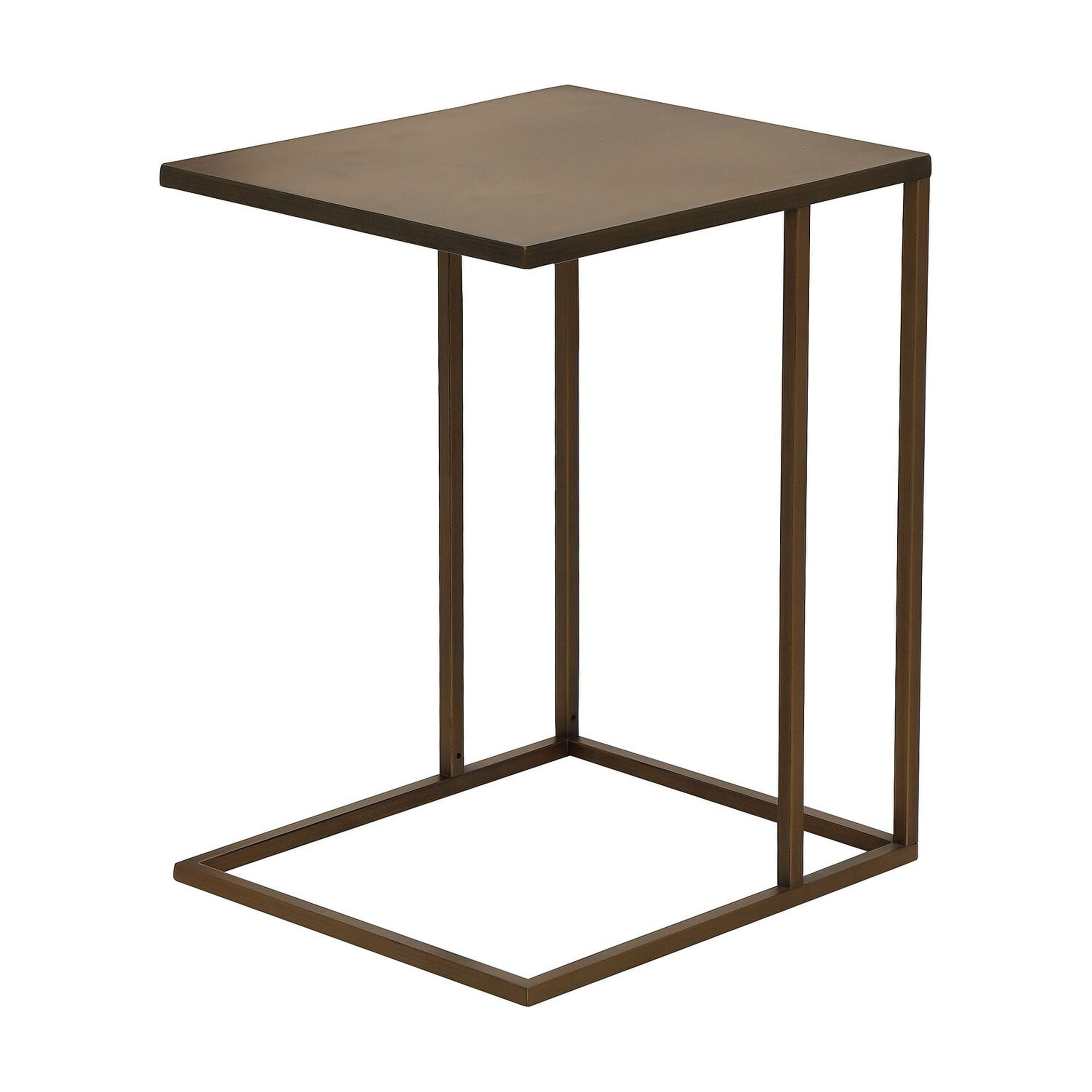 American Home Classic Dash Stainless Steel Metal Side Table in Brushed ...