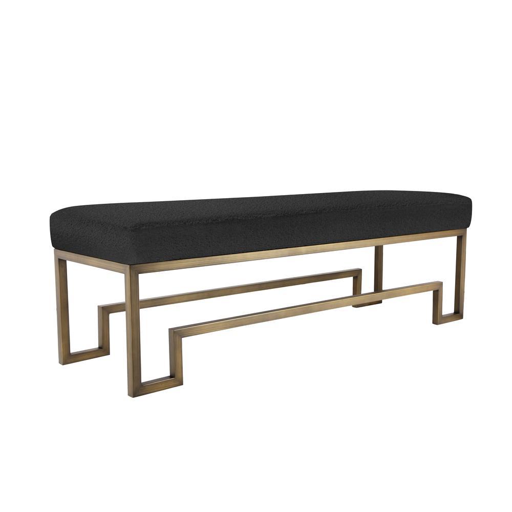 American Home Classic Laurence Steel Bench in Brushed Brass/Black ...