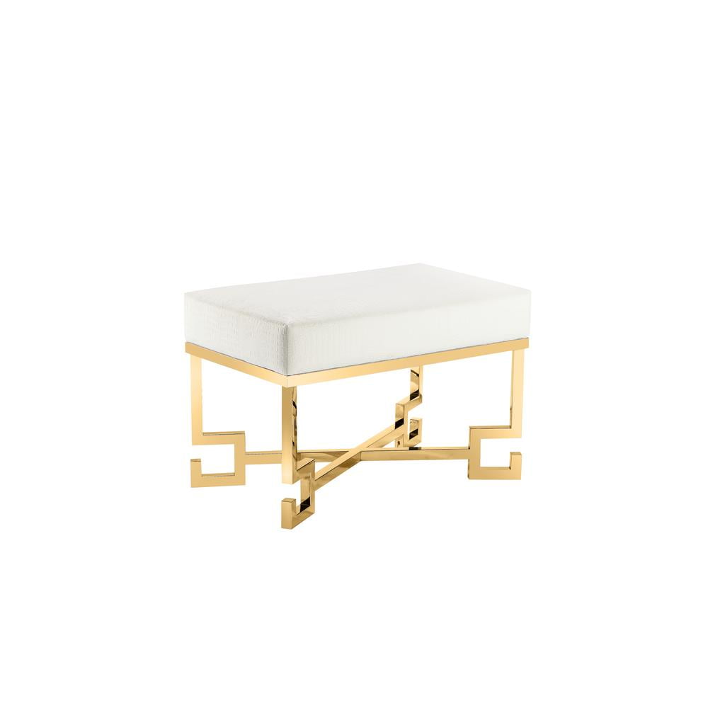 American Home Classic Sophia 18" Stool in High Polish Gold and Faux ...
