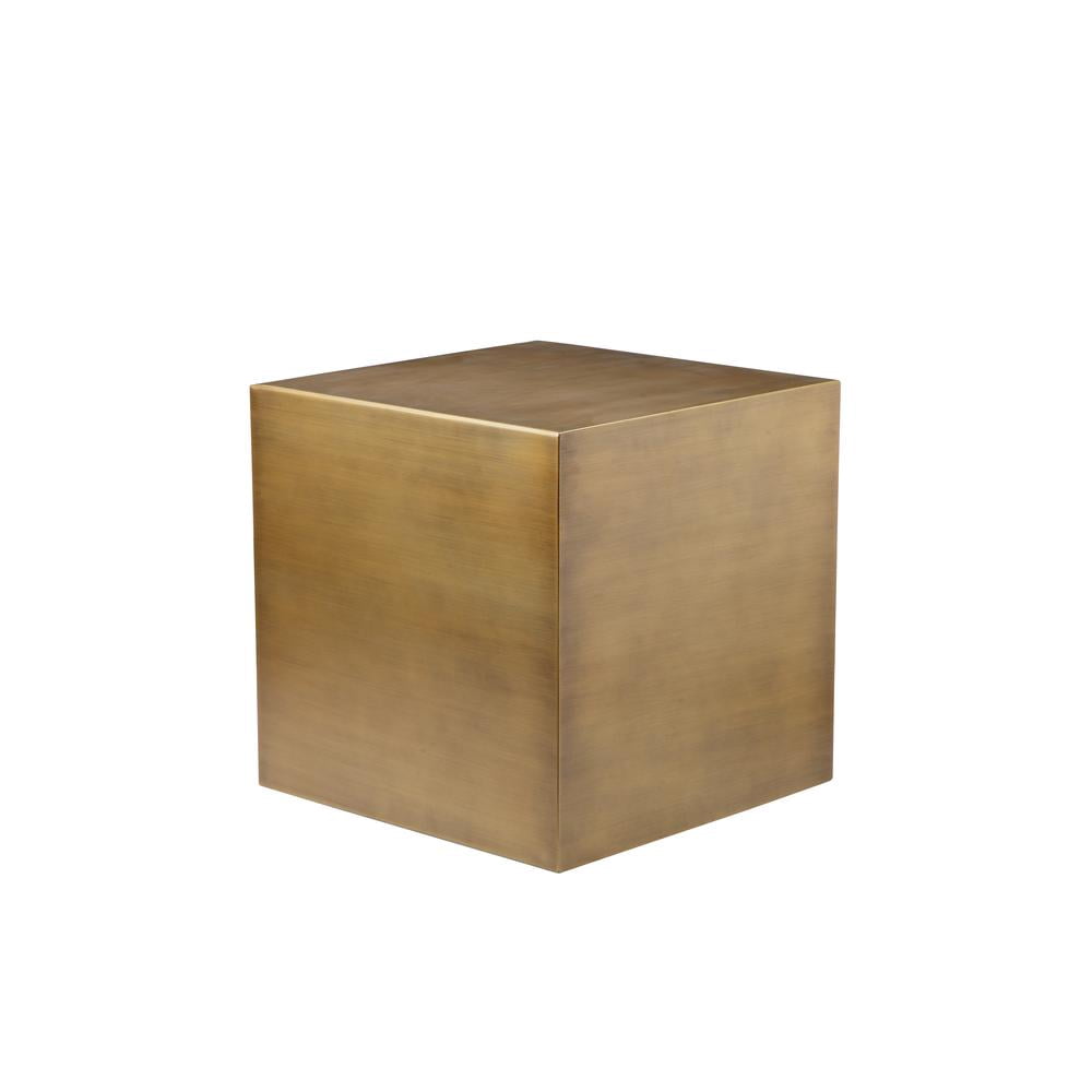 American Home Classic Spencer Large Square Metal Side Table in Brushed ...