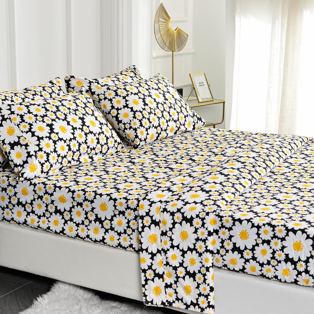 American Home Collection Floral Bed Sheets, Soft Microfiber Wrinkle ...