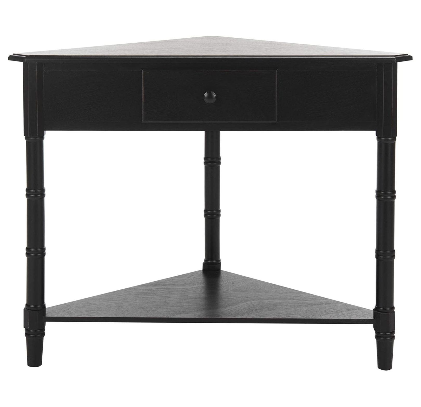 American Homes Collection Gomez Distressed Black Corner Table - Walmart.com