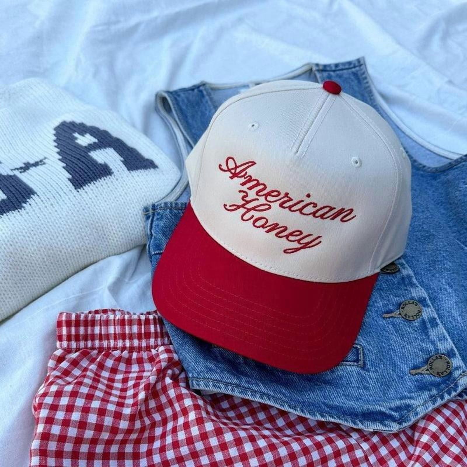 American Honey Embroidered Hat, Adjustable Snapback Baseball Cap with ...