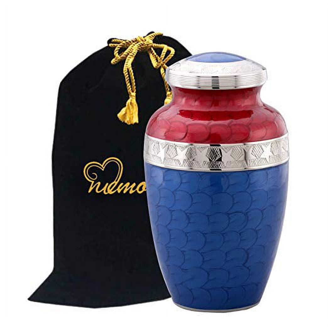 American Honor and Glory Cremation Urn - Large Solid Brass Red and Blue ...