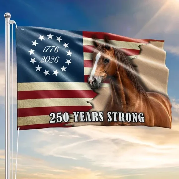 American Horse flag, Patriotic Farm Outdoor Flag 12x18 POLE NOT ...