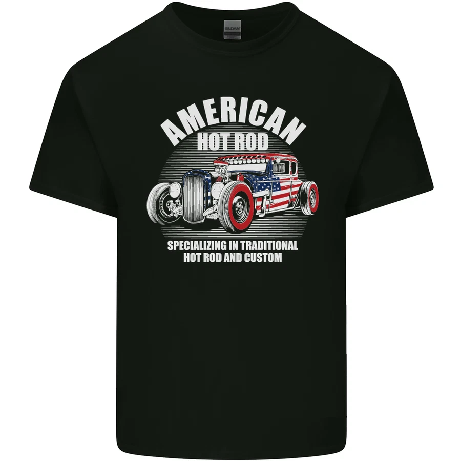American Hot Rod Hotrod Dragster Racing Graphic Light Cotton Tee Shirt ...