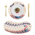 American Ice Cream Round Placemats Set of 8 USA Flag Vintage Blue Red ...