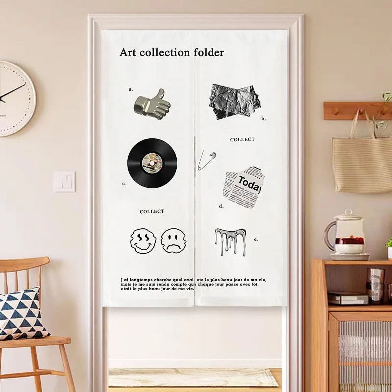 American Illustration Linen Door Curtains Bedroom Bathroom Kitchen ...