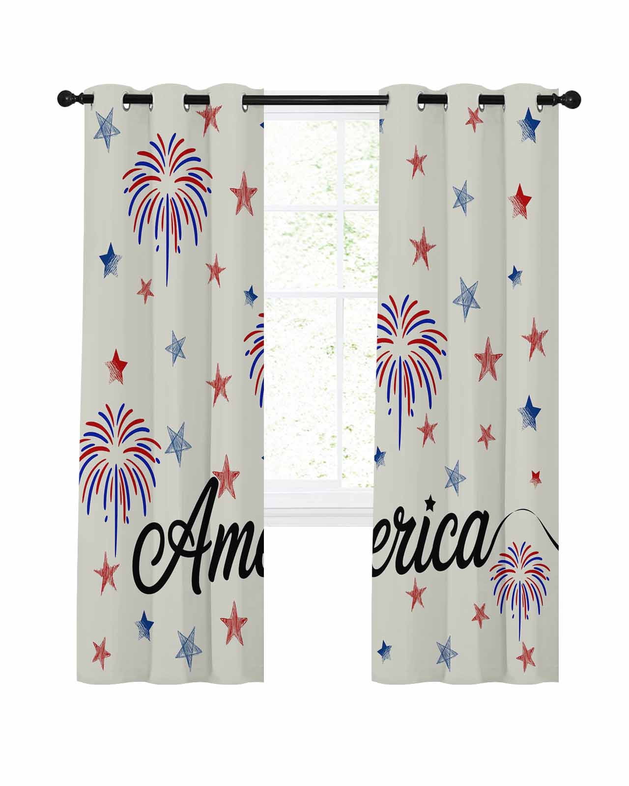 American Independence Day Blackout Curtains, Light Blocking Print ...