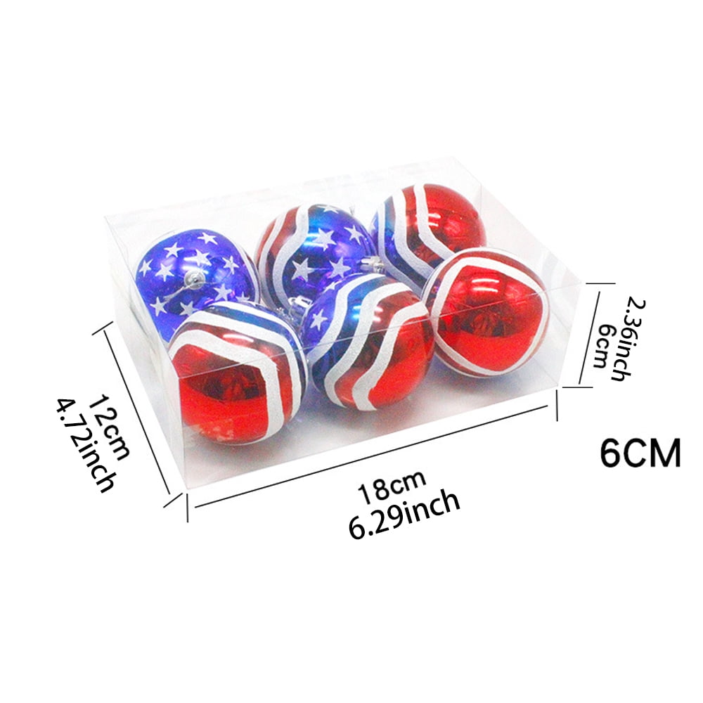 American Independence Day Decorations 6CM Plastic Ball Set Stars and ...