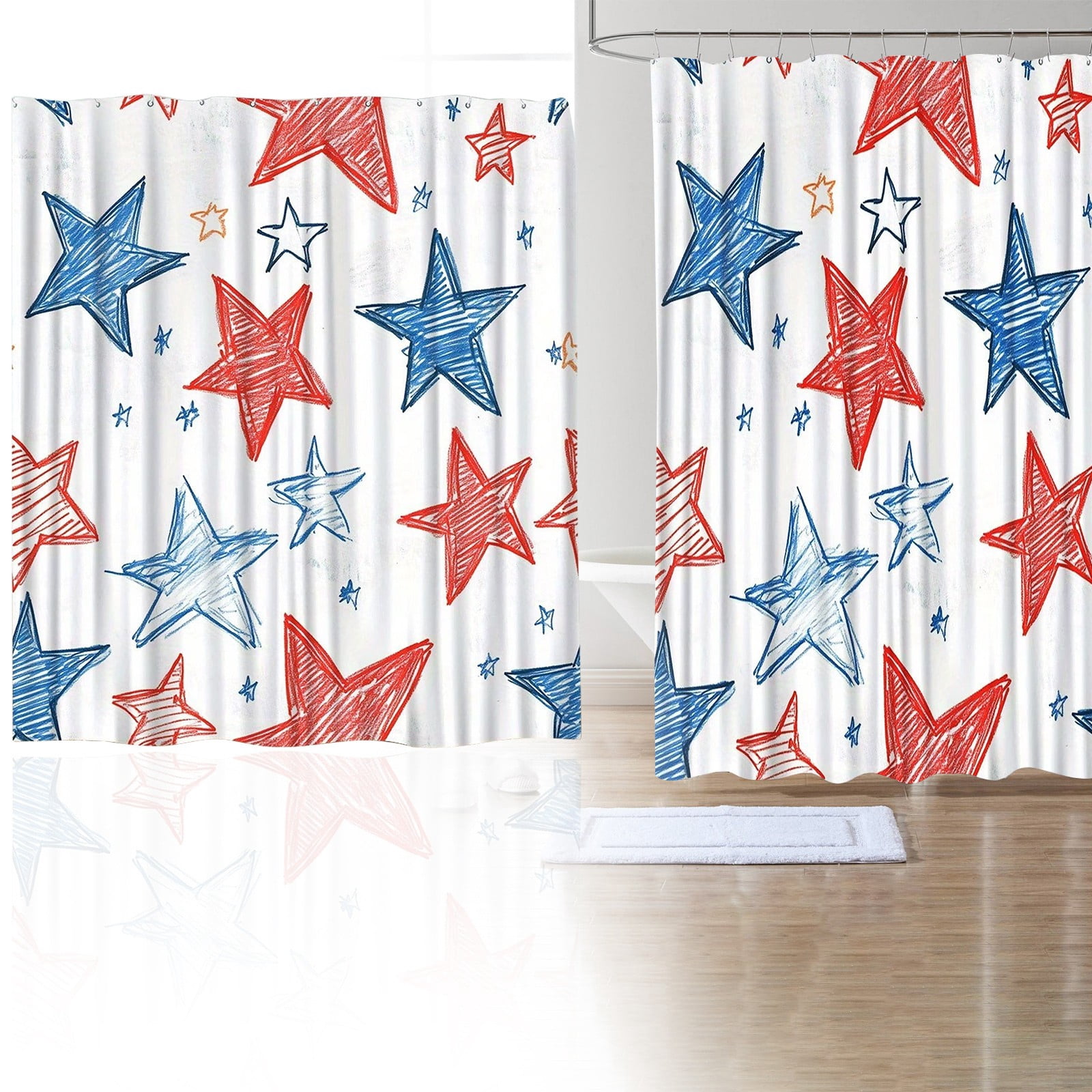 American Independence Day Digital Printing Shower Curtain, Patriotic ...
