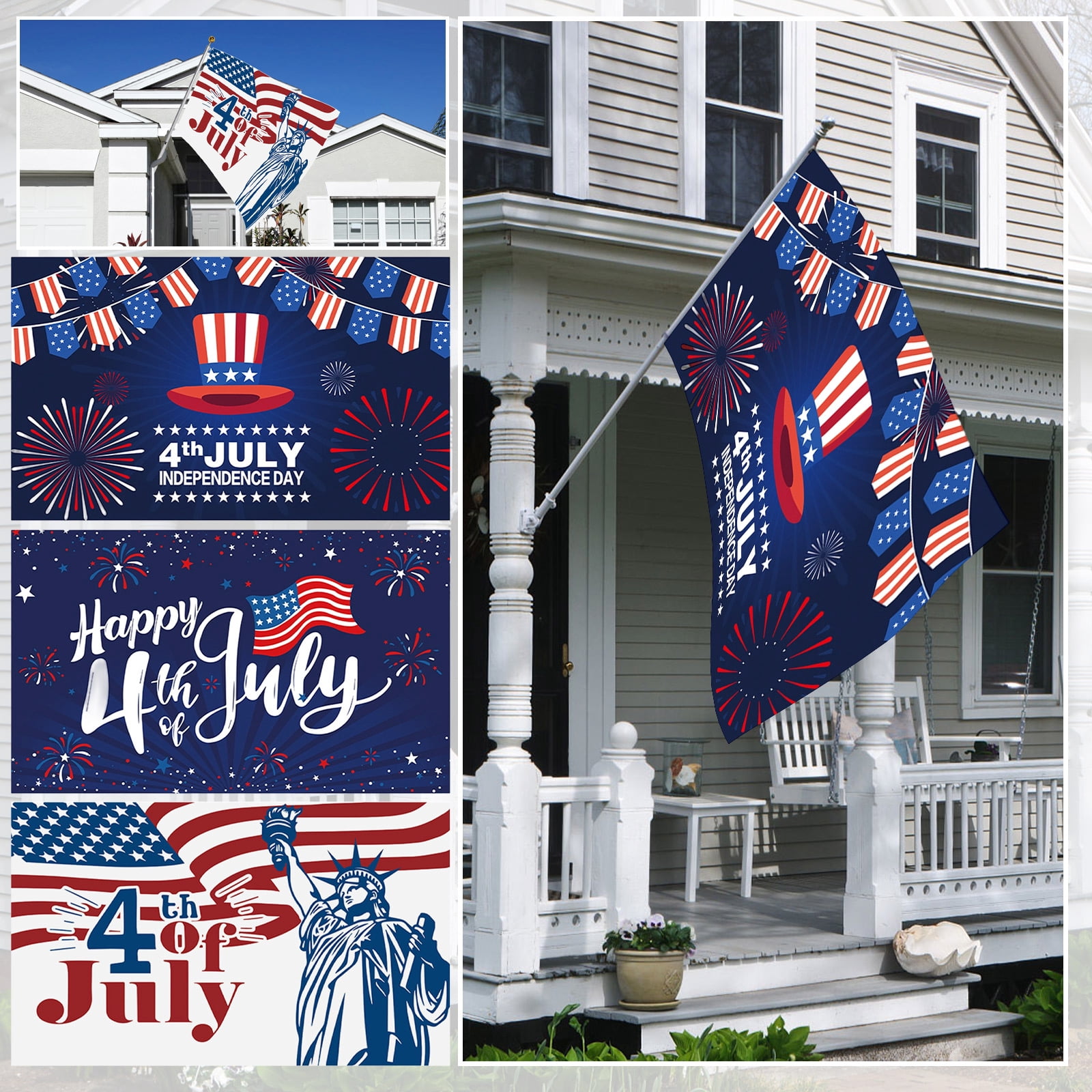 American Independence Day Flag Hanging Cloth, Patriotic Decoration ...