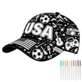 American Independence Day Graffiti Baseball Cap, DIY Colorable Hat with ...