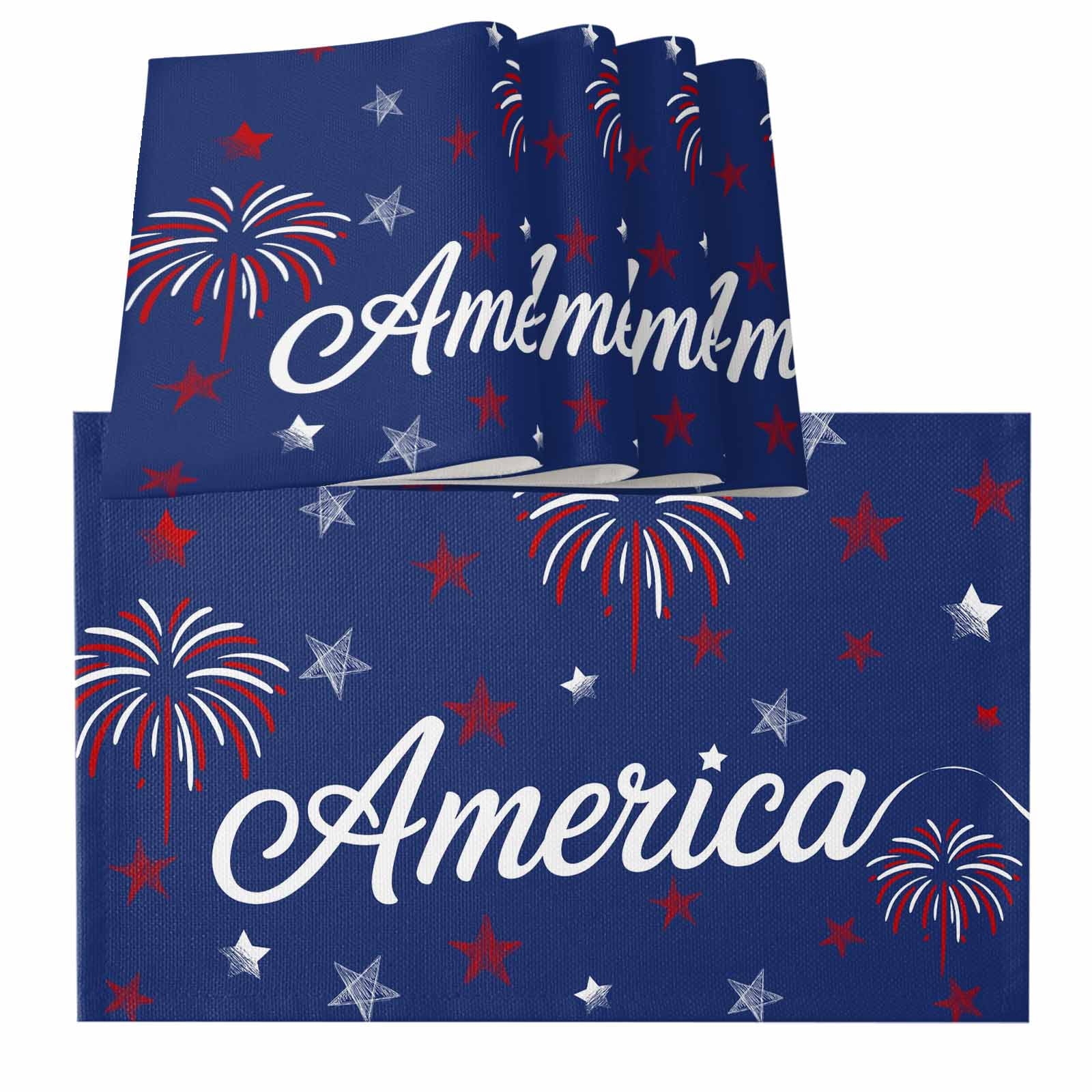 American Independence Day Placemats for Dinning Table Set of 4, Red ...