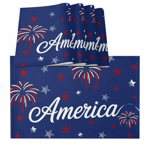 American Independence Day Placemats for Dinning Table Set of 4, Red ...