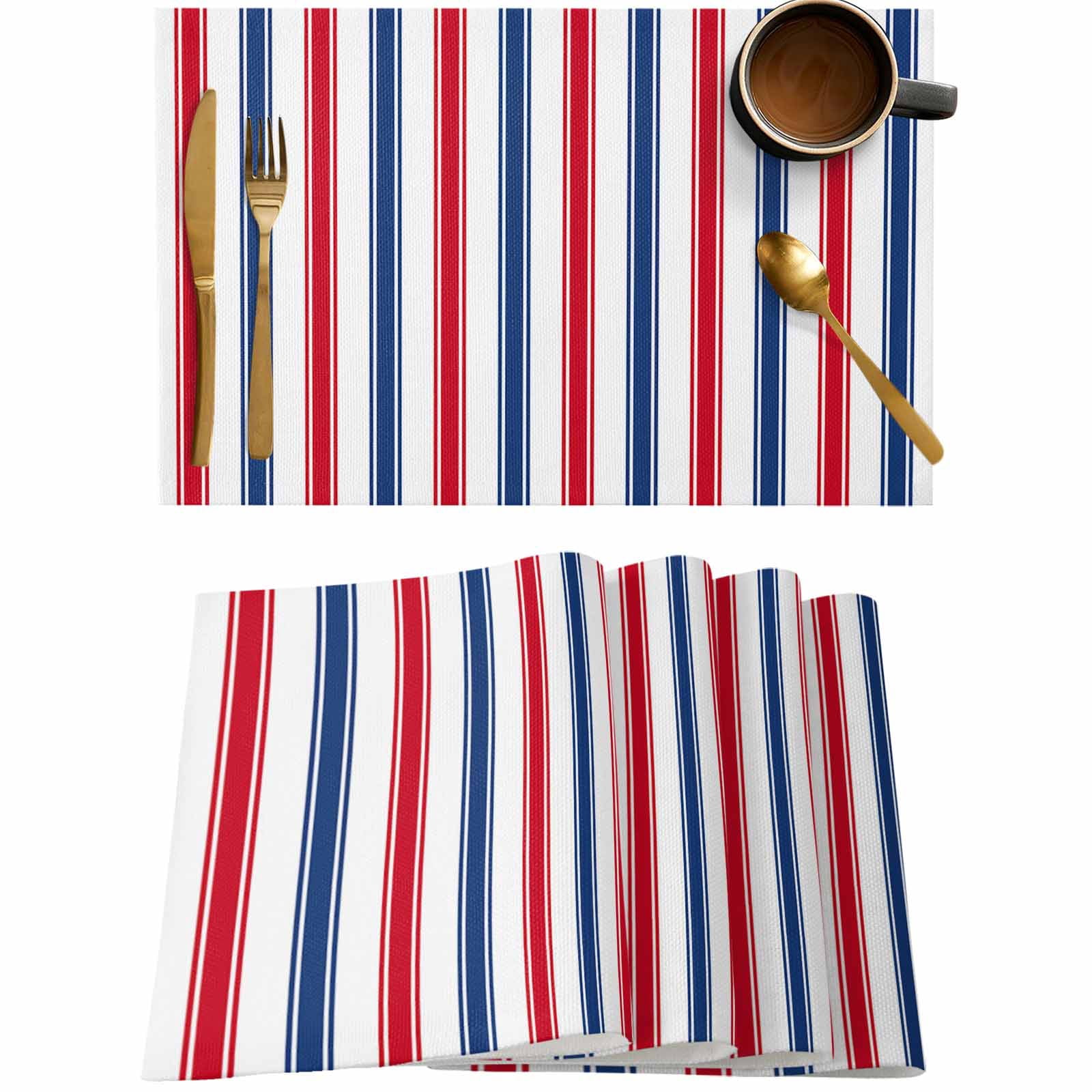 American Independence Day Placemats Set of 4,Wipeable Washable Table ...