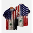American Independence Day shirt men summer casual large size 3D digital ...