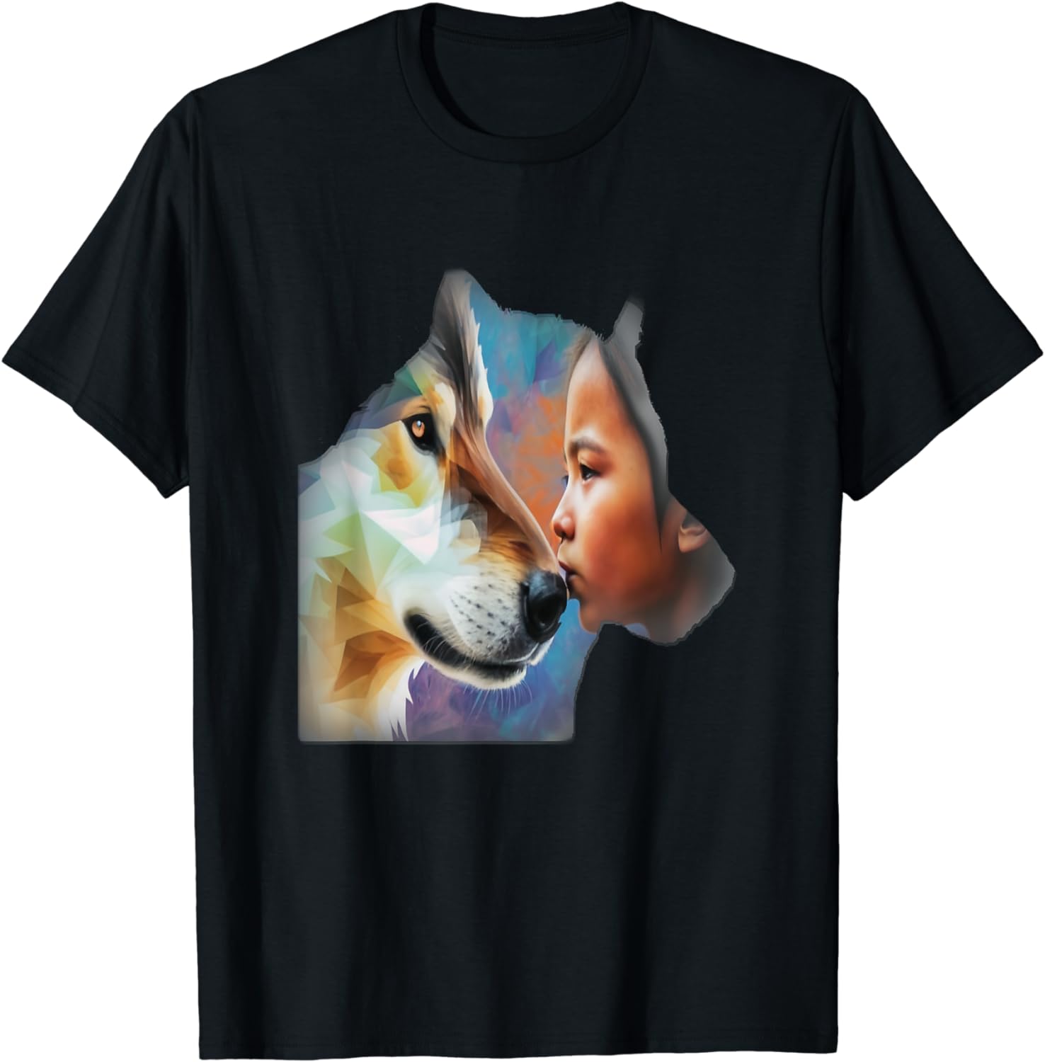American Indian Girl Wolf Kiss- American Indian Heritage T-Shirt ...