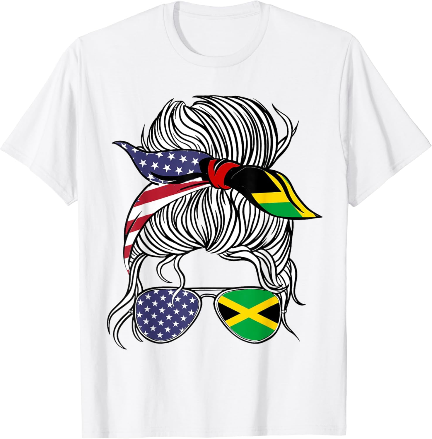 American Jamaican Patriot Flag Women Girl Jamaica Grown T-Shirt100% cotton - Walmart.com