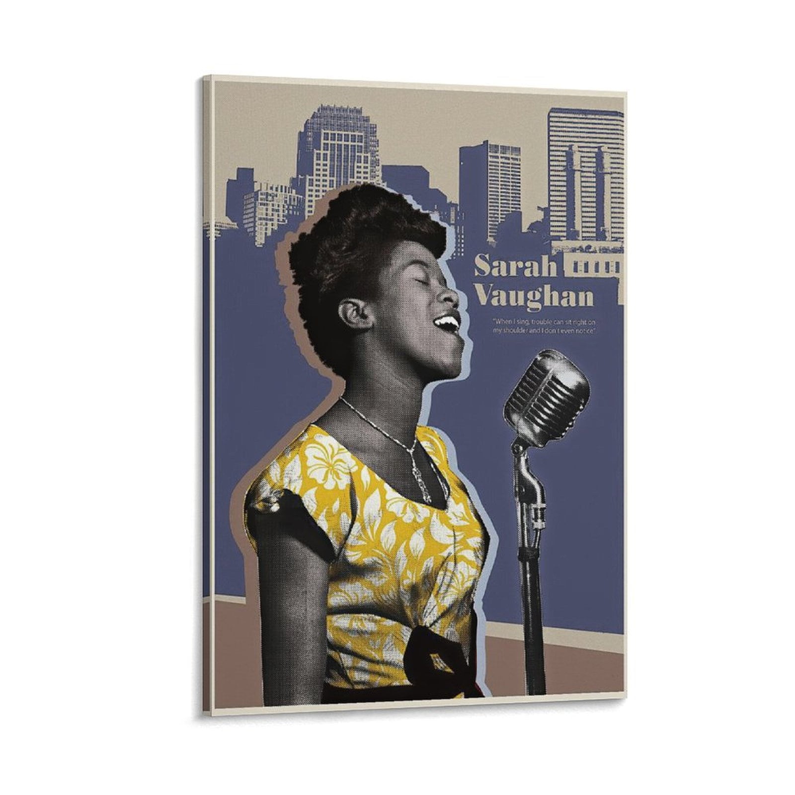 American Jazz Singer Sarah Vaughan Retro Poster Artworks Picture Print ...