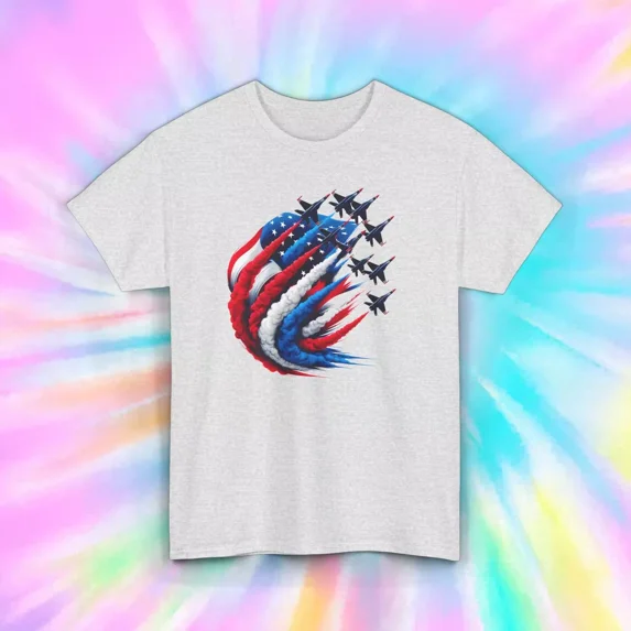 American Jets T-Shirt, Jet Graphic, USA Flag Design - Walmart.com