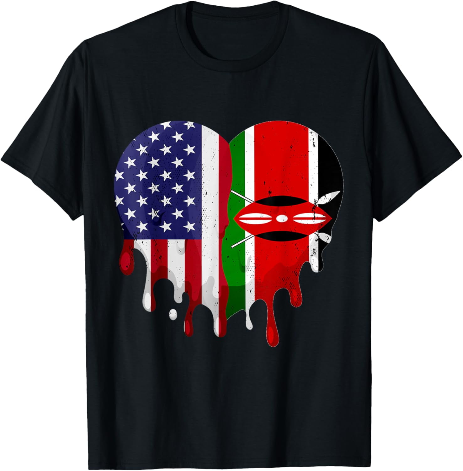 American Kenyan Heritage Month Kenya Flag Heart T-Shirt - Walmart.com