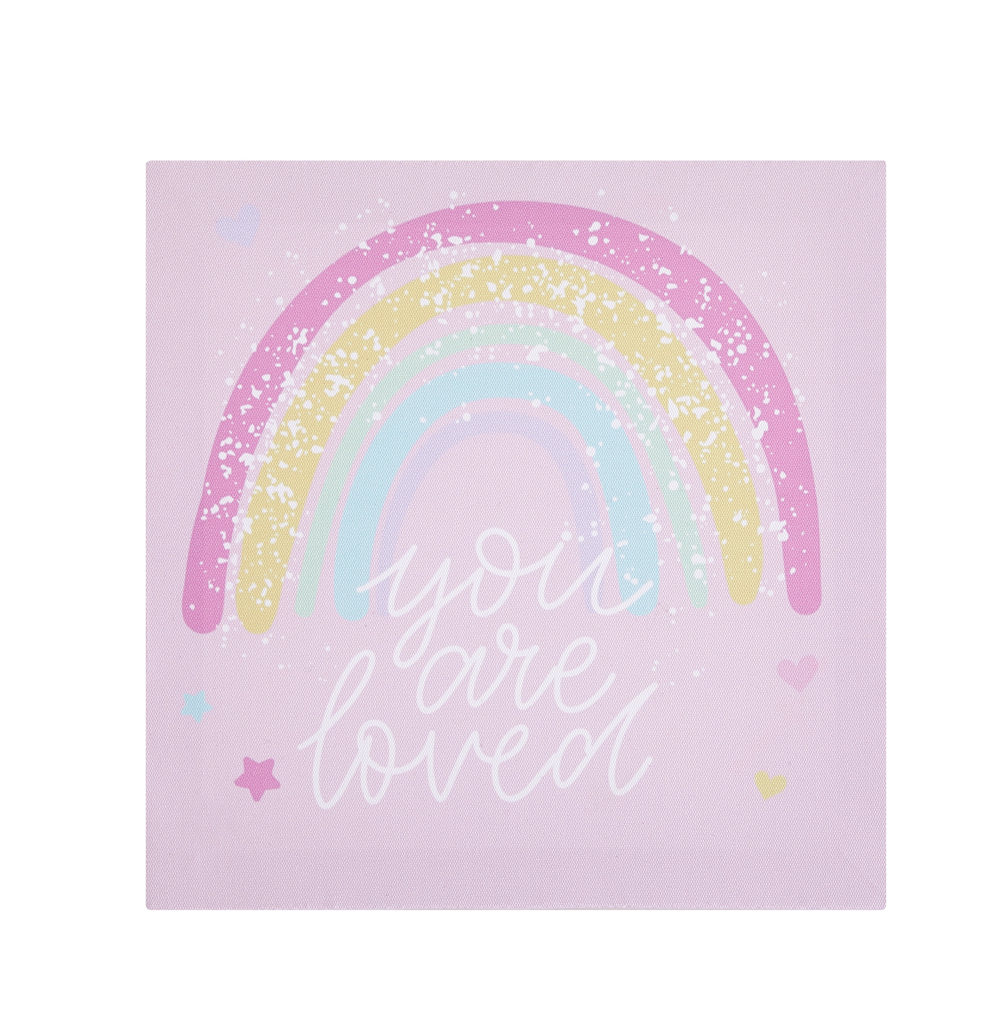 American Kids Rainbow You Are Loved Pink Canvas Wall Art for Children's ...