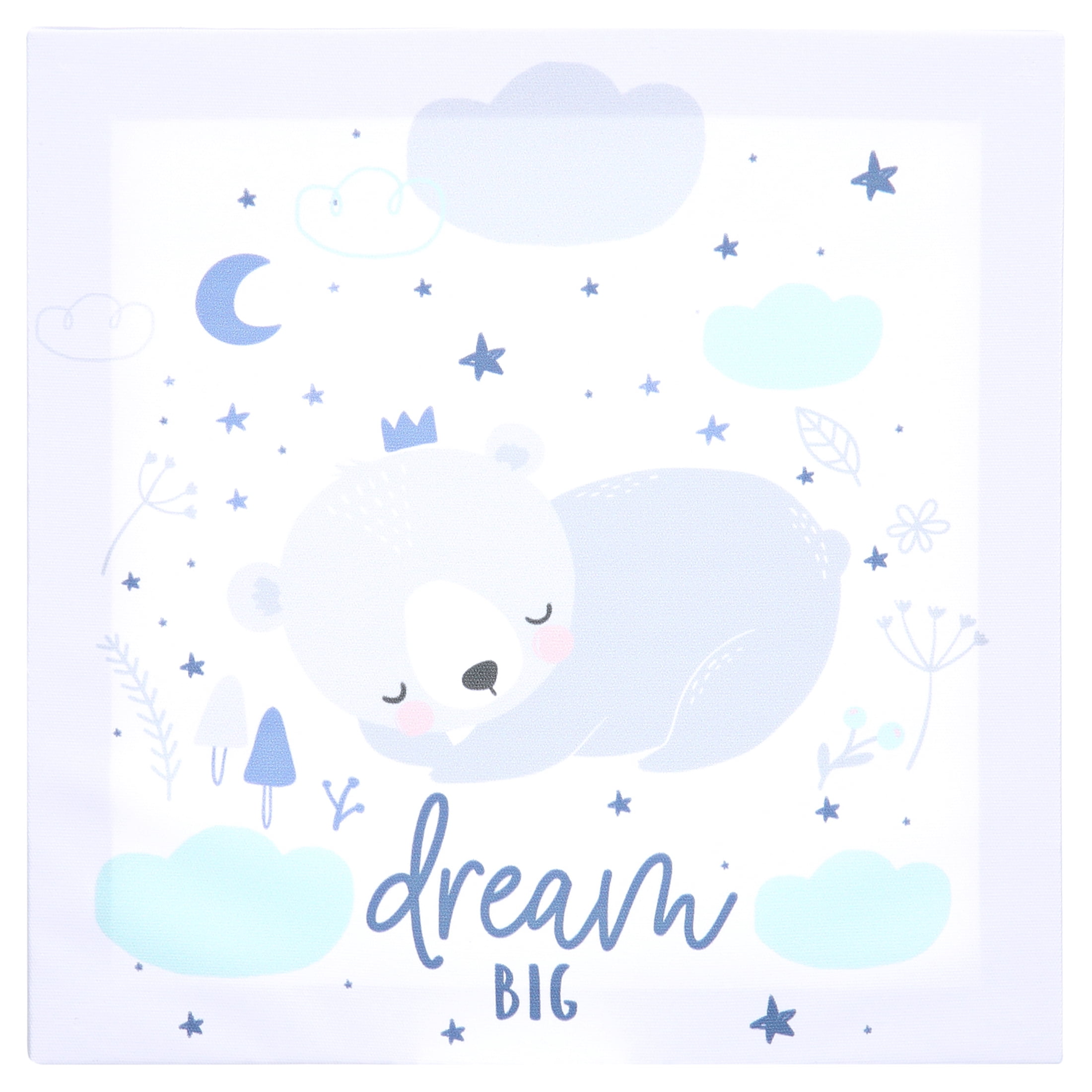 American Kids Woodland White Dream Big Canvas Wall Art for Nursery Room ...