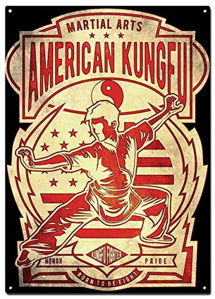 American Kung Fu Metal Aluminum Signs, Martial Arts Colorfast Posters ...