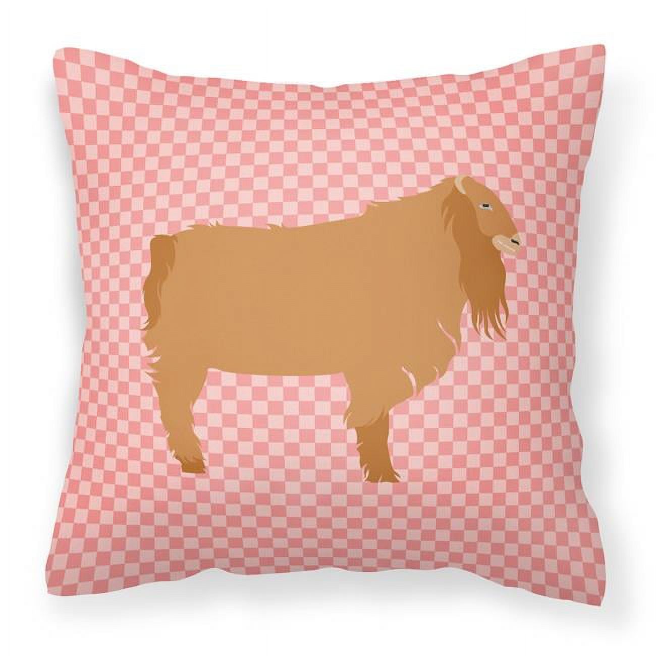 American Lamancha Goat Pink Check Fabric Decorative Pillow - 14 x 14 in ...