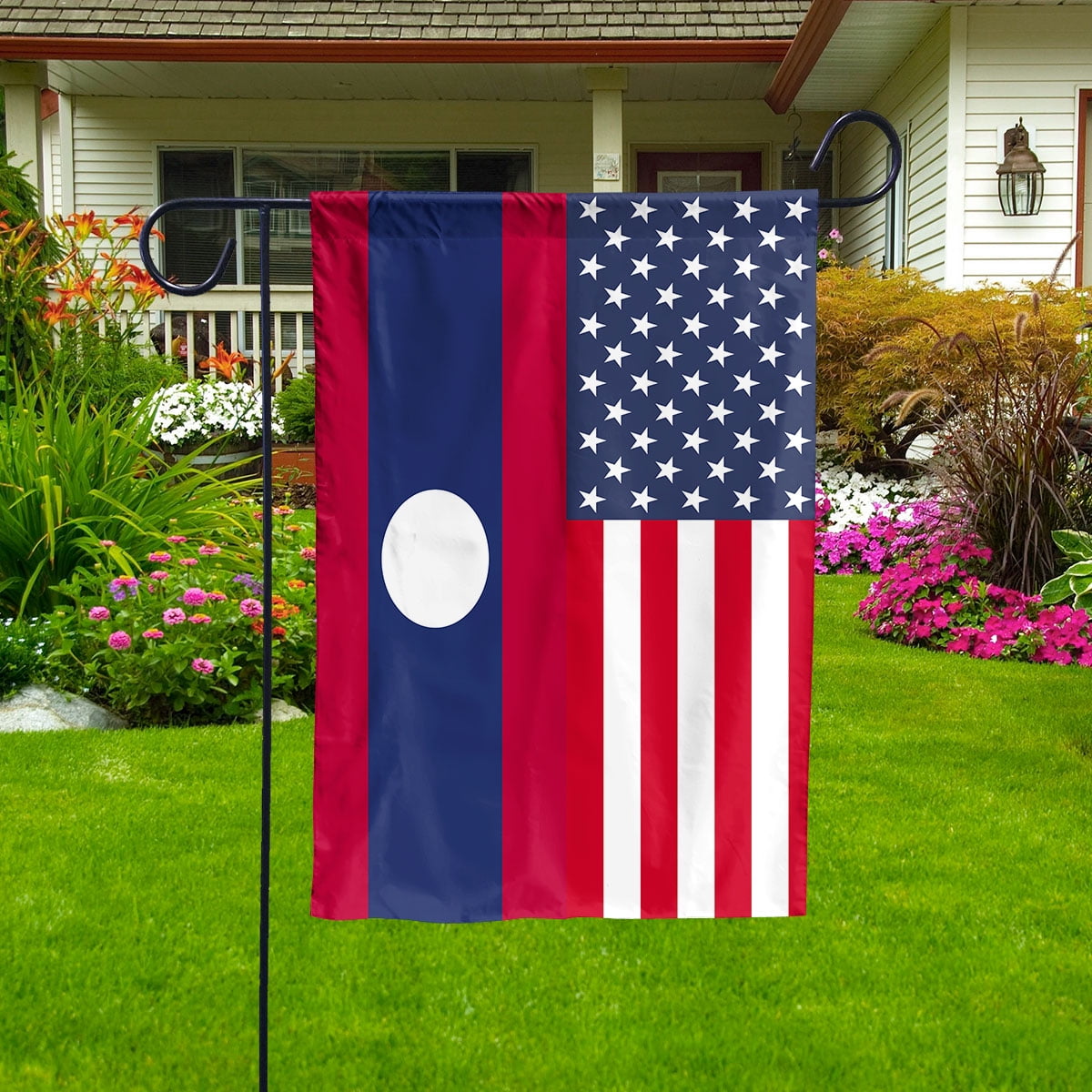 American Laos Flag Lao Friendship U.S.A Memorial Day Patriotic For ...