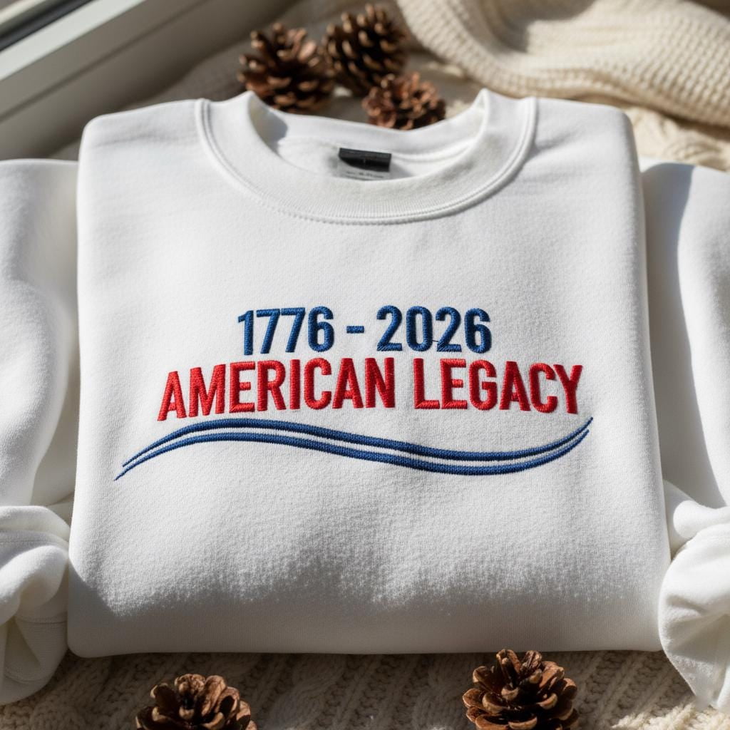 American Legacy 1776 - 2026 Embroidered Sweatshirt, USA Bicentennial ...
