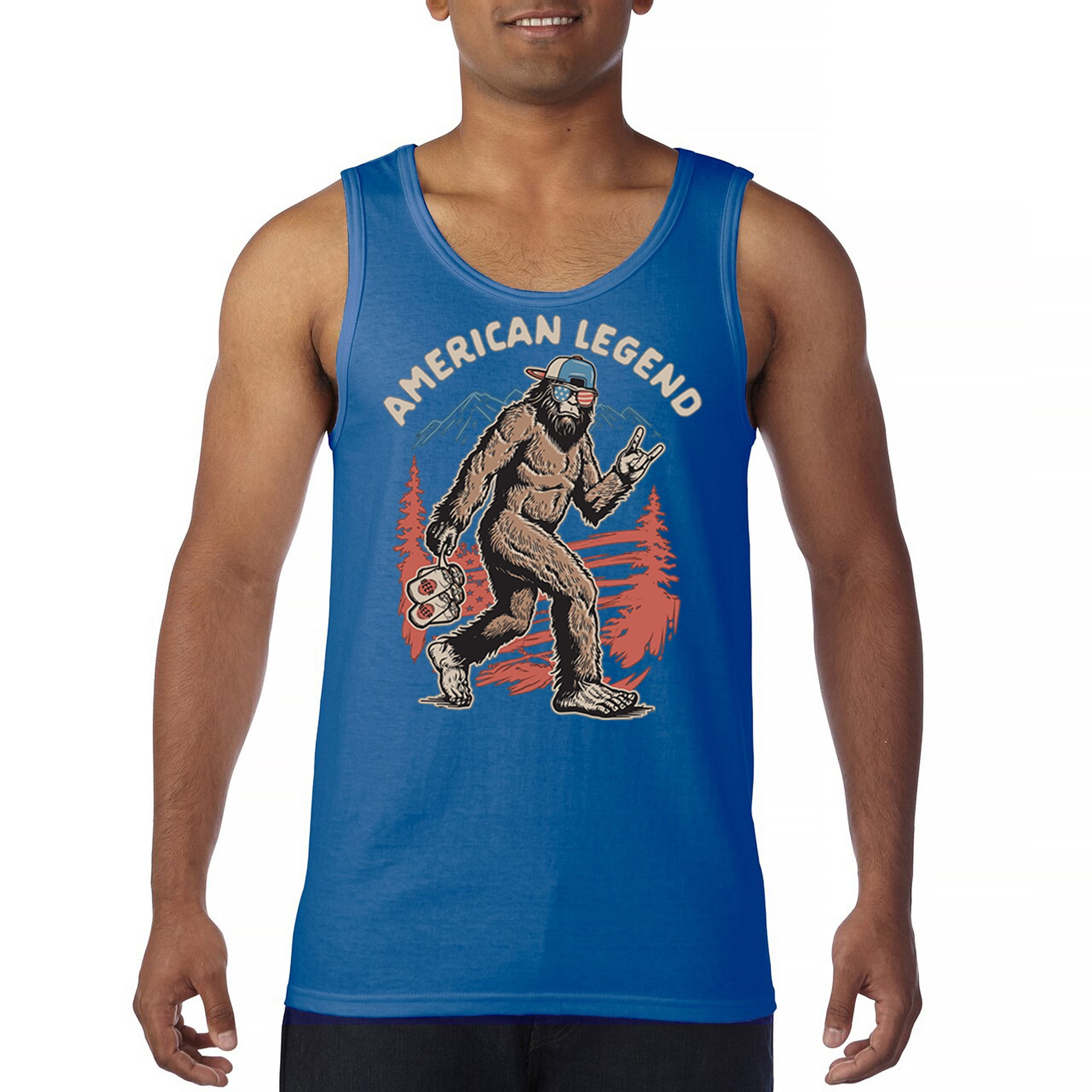 American Legend Bigfoot Tank Top Patriotic Funny Sasquatch Fan 4 July ...