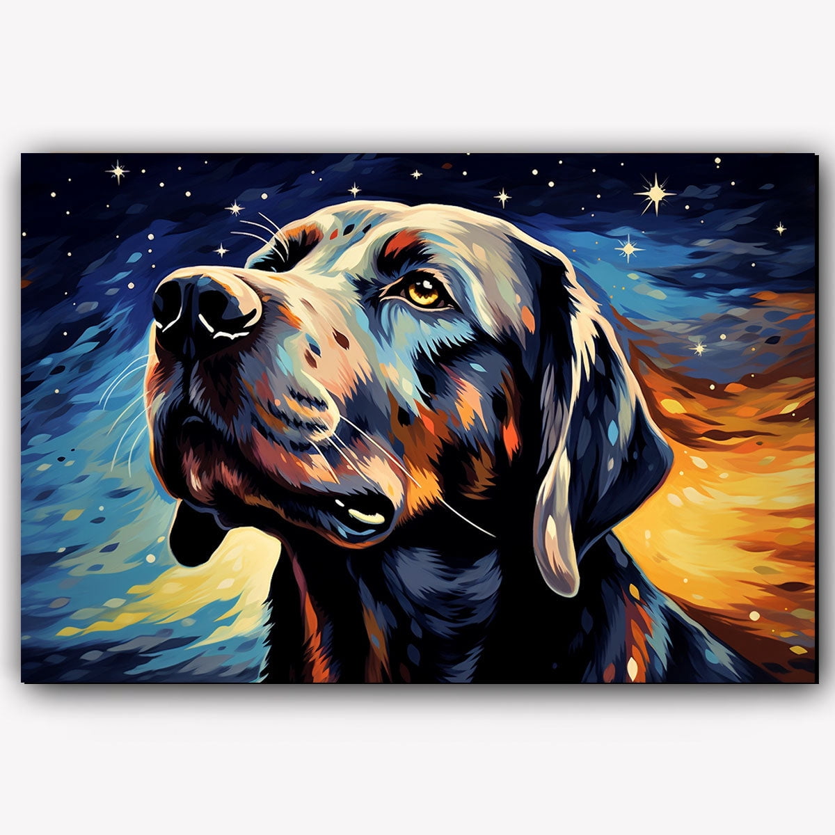 American Leopard Hound Dog Art Print Canvas, Wall art Painting Decor ...