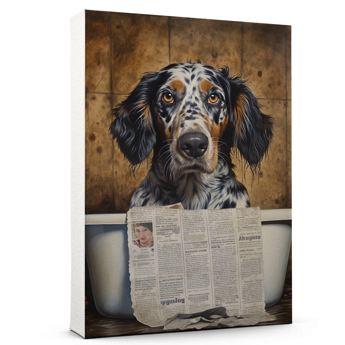 American Leopard Hound Dog Read Newspapers Sitting Poster Prints on ...