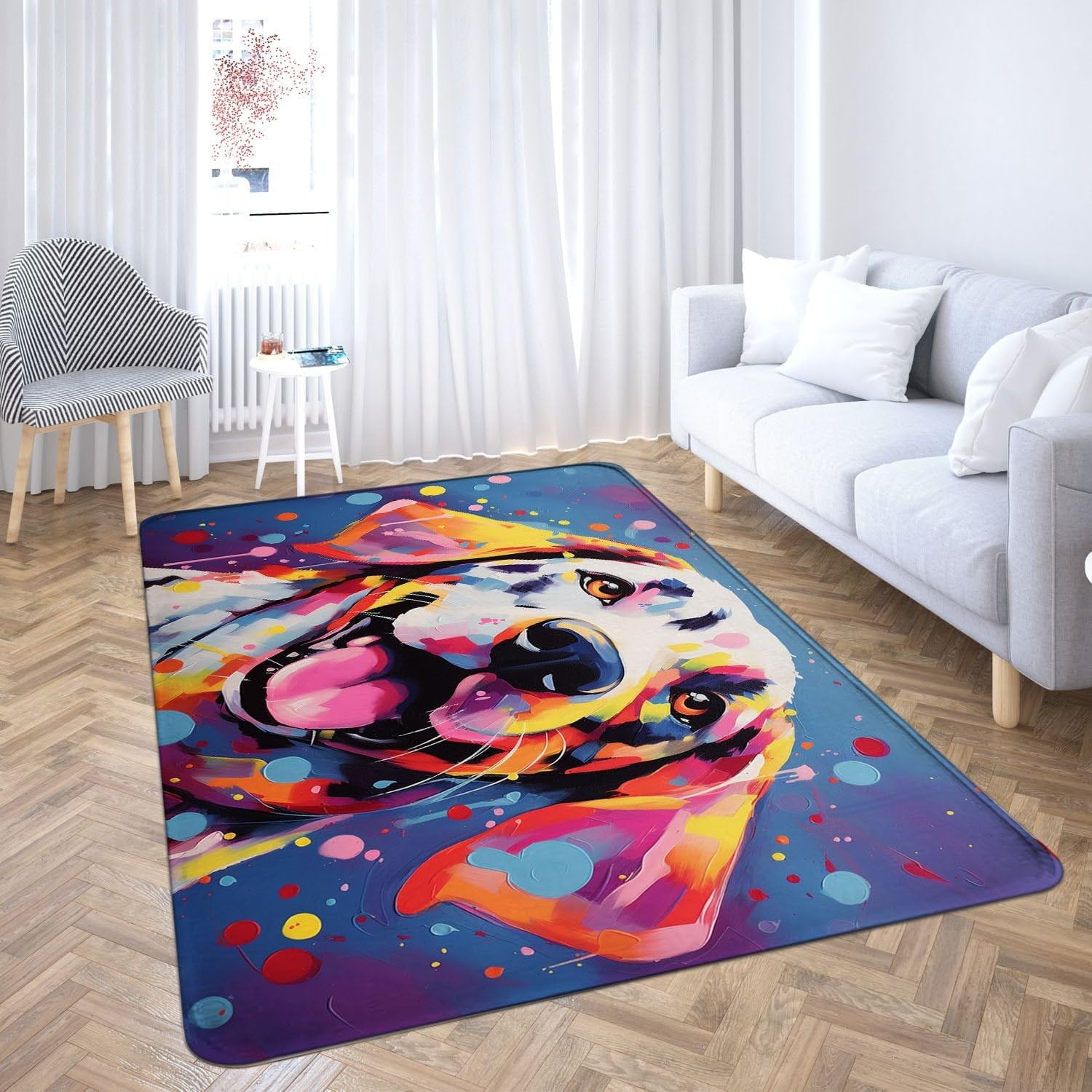 American Leopard Hound Dog Rug Rectangle Area Rug, Indoor Floor Carpet ...
