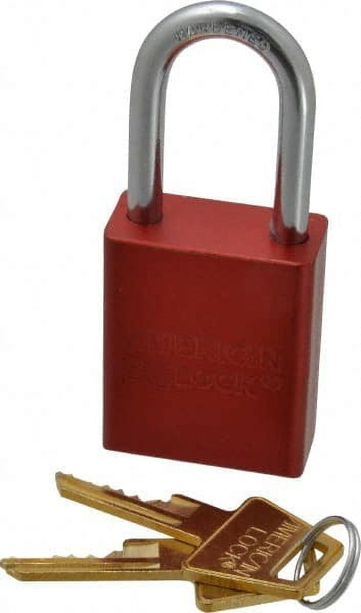 American Lock Keyed Alike Lockout Padlock 1-1/2" Shackle Clearance, 1/4 ...