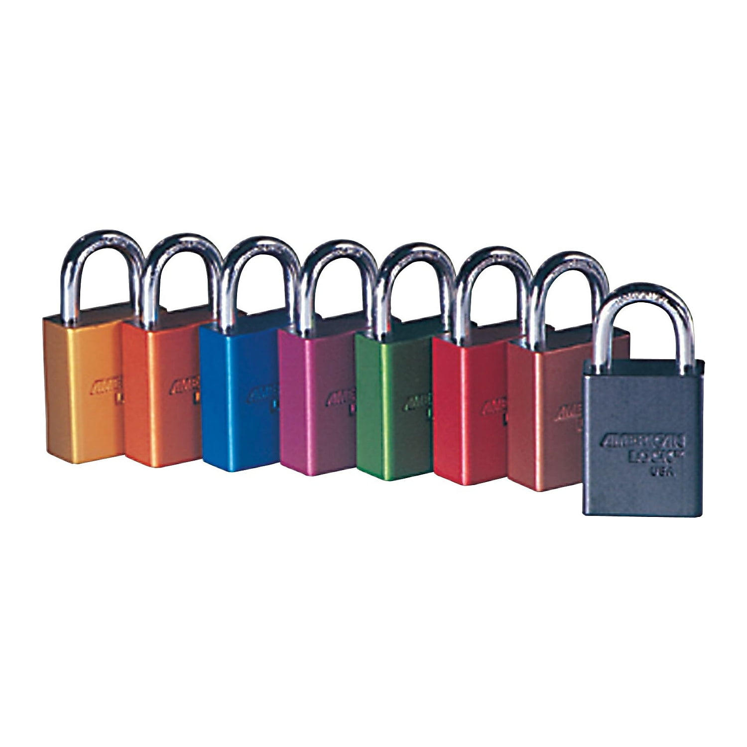 American Lock Rectangular Padlocks 5 Pin Aluminum Red 3" Shackle Keyed ...