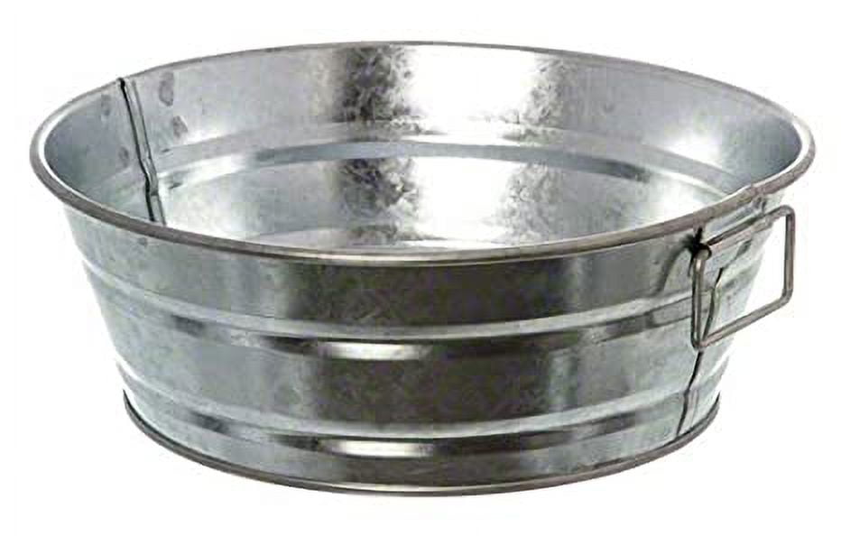 American METALCRAFT, Inc. MTUB83 Round Galvanized Metal Tub, Silver 37 ...
