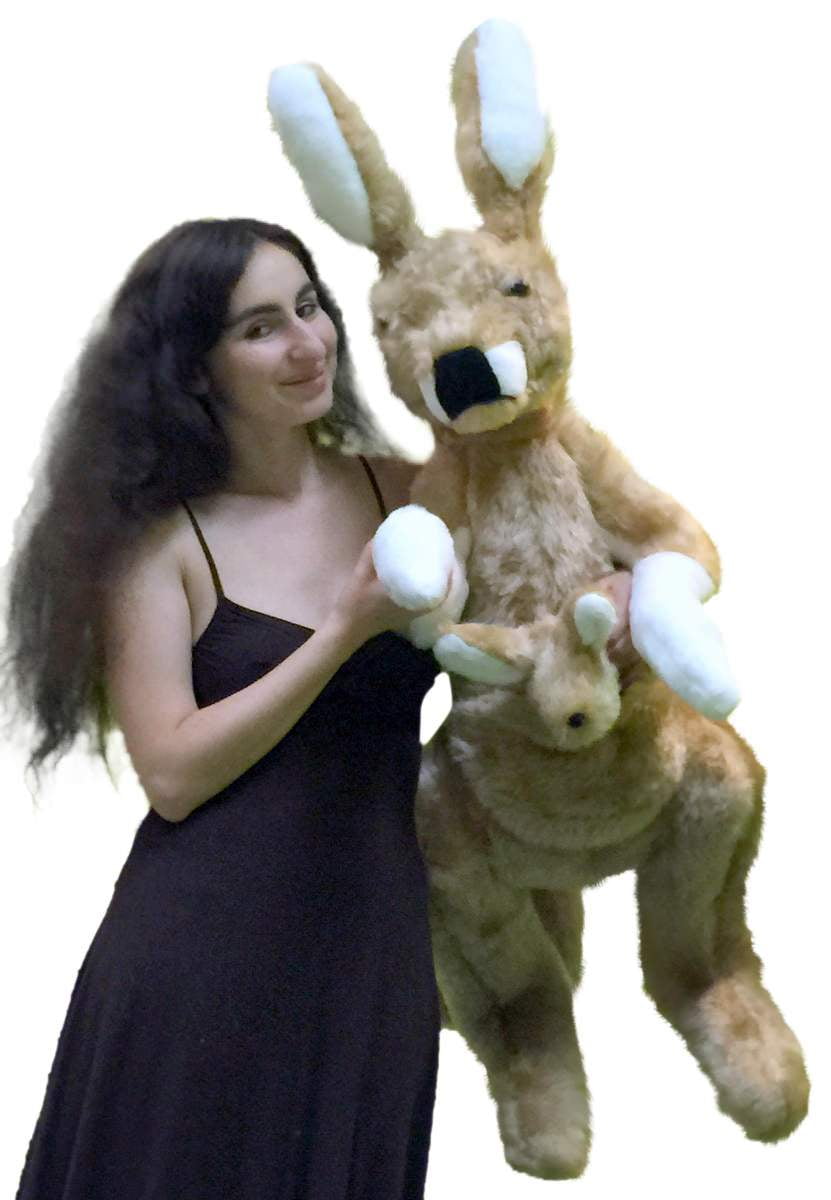American Made Big Stuffed Kangaroo 42 Inches Tall With Baby in Pouch ...
