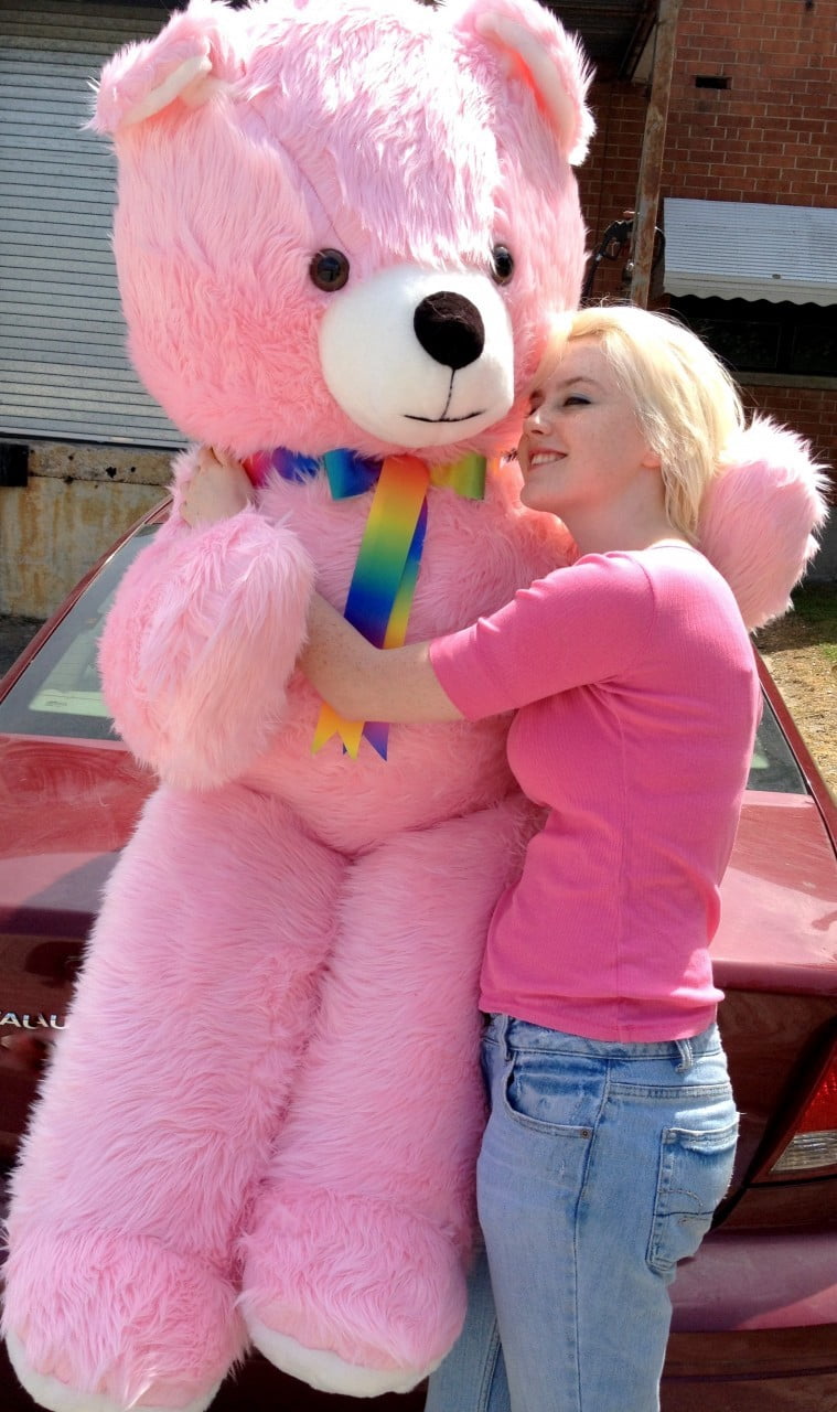 American Made Giant 6 Foot Teddy Bear Pink Soft Huge Plush Animal Made ...
